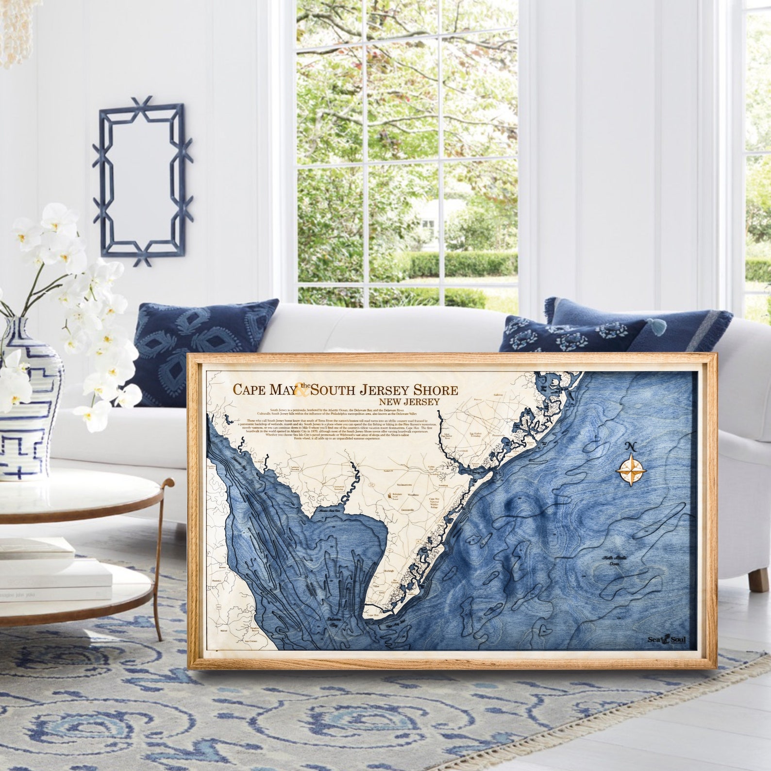 Cape May & South Jersey Shore Nautical 3D Wood Map Wall Art - Etsy