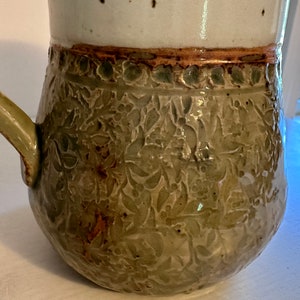 Green and White Victorian Stoneware Pitcher W/texture - Etsy