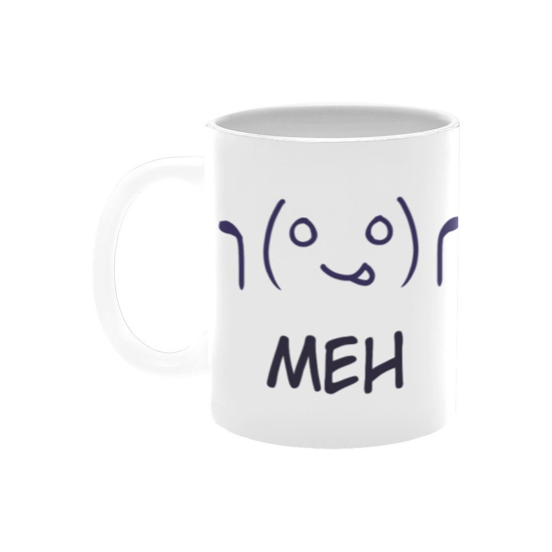 Funny Emoji Meh Coffee Mug, Quirky Coffee Cup, Design for Kids, Simple ...