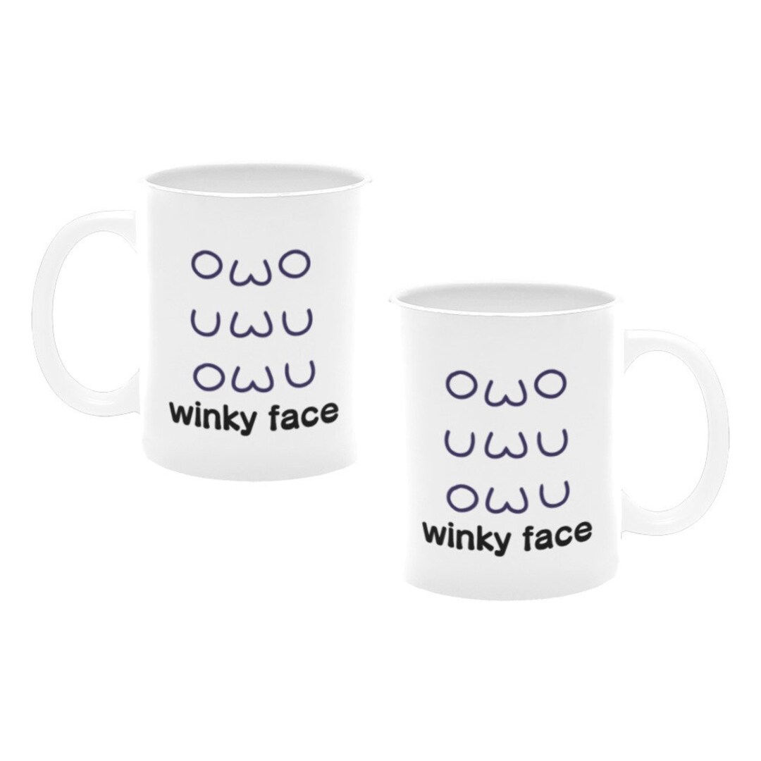 Winky Face Emoji Mug, Uwu Emoji Mug, Owo Emoji Mug, Good Morning ...