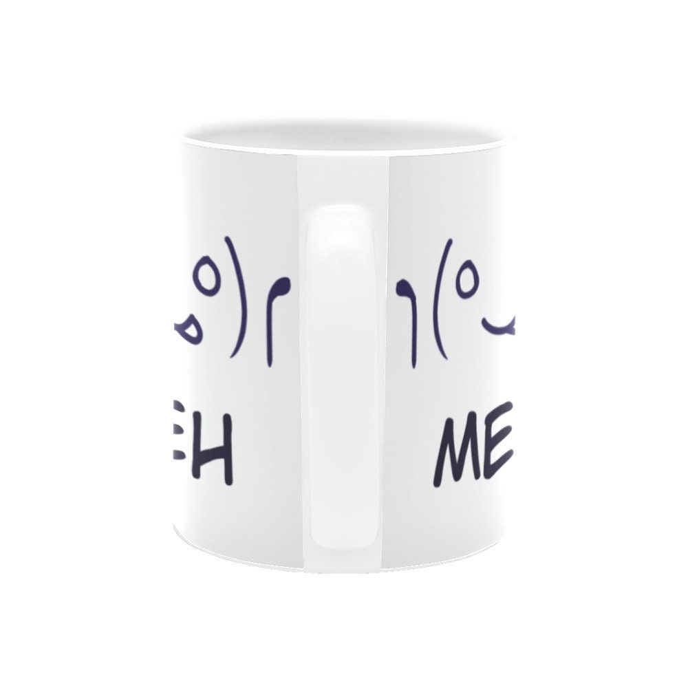 Funny Emoji Meh Coffee Mug, Quirky Coffee Cup, Design for Kids, Simple ...