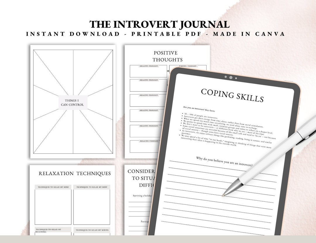 Introvert Editable Printable Journal Introvert Survival Kit - Etsy