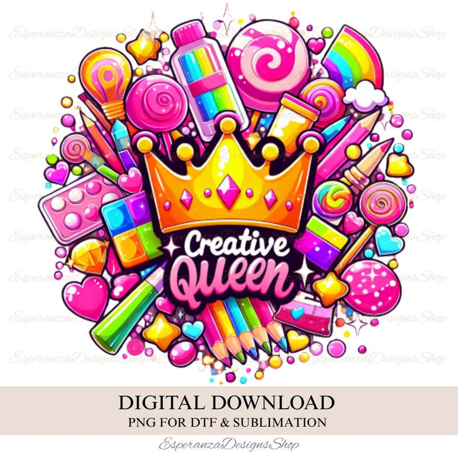 Creative Queen PNG | Artist Clipart for Cricut | Crafty Woman ...