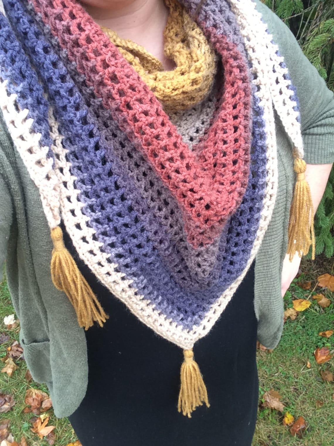 Crochet Triangle Scarf Pattern | Etsy