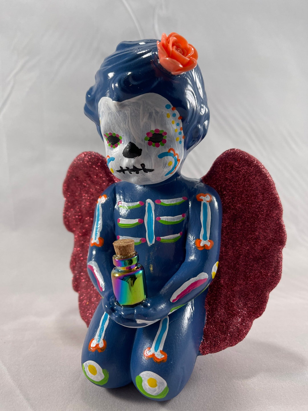 Blue Cherub With Pink Wings - Etsy