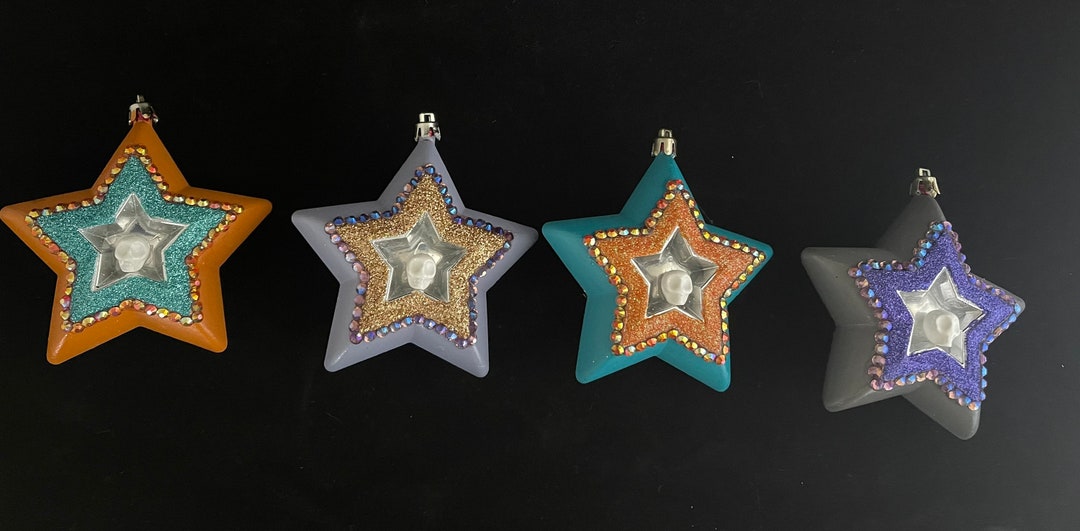 Set of 4 Skully Star Ornaments - Etsy
