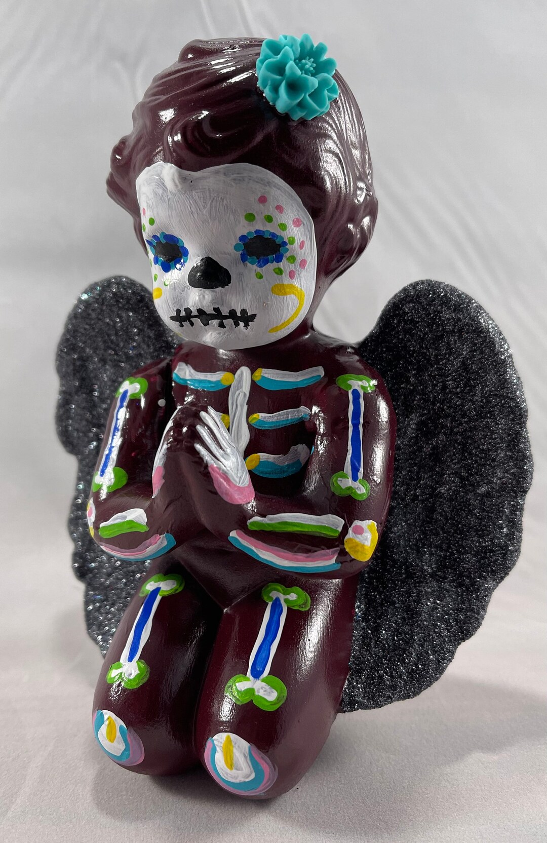 Dark Red Cherub With Dark Silver Wings - Etsy