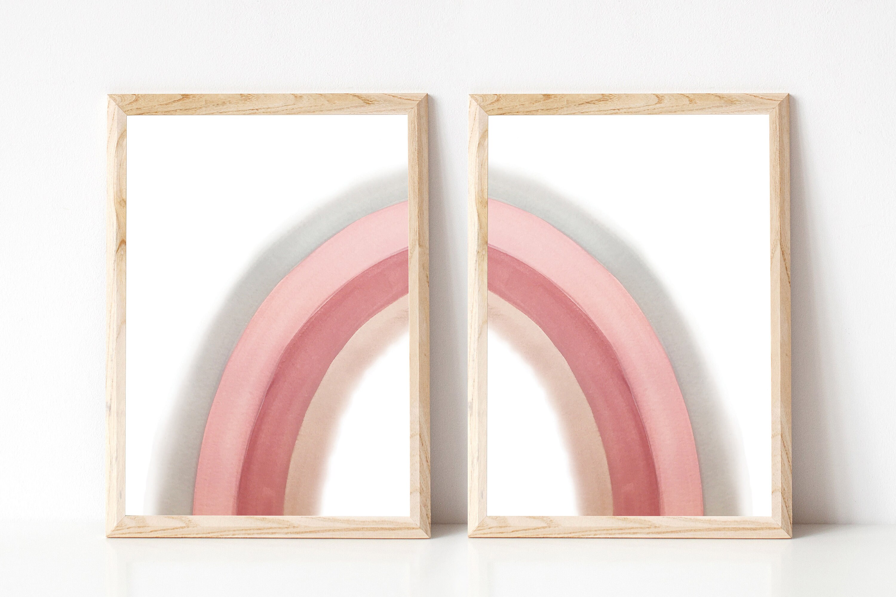 Earthy Pink Rainbow, Digital Download Wall Art - Etsy