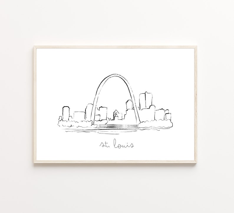 St. Louis Arch Cityscape Clip Art, Missouri Route 66 Road-trip Hand ...