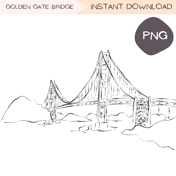 Golden Gate Bridge Drawing Clip Art Golden Gate Bridge Stock Vector