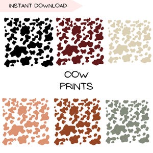 Cow Print Pattern Background Cowgirl Clipart Bundle, Western Graphics ...