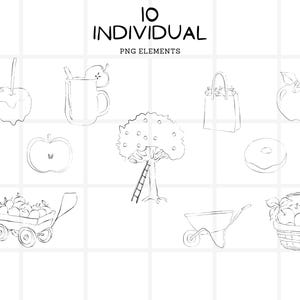 Apple Picking Clip Art Bundle, Fall Activities Transparent PNG Files ...