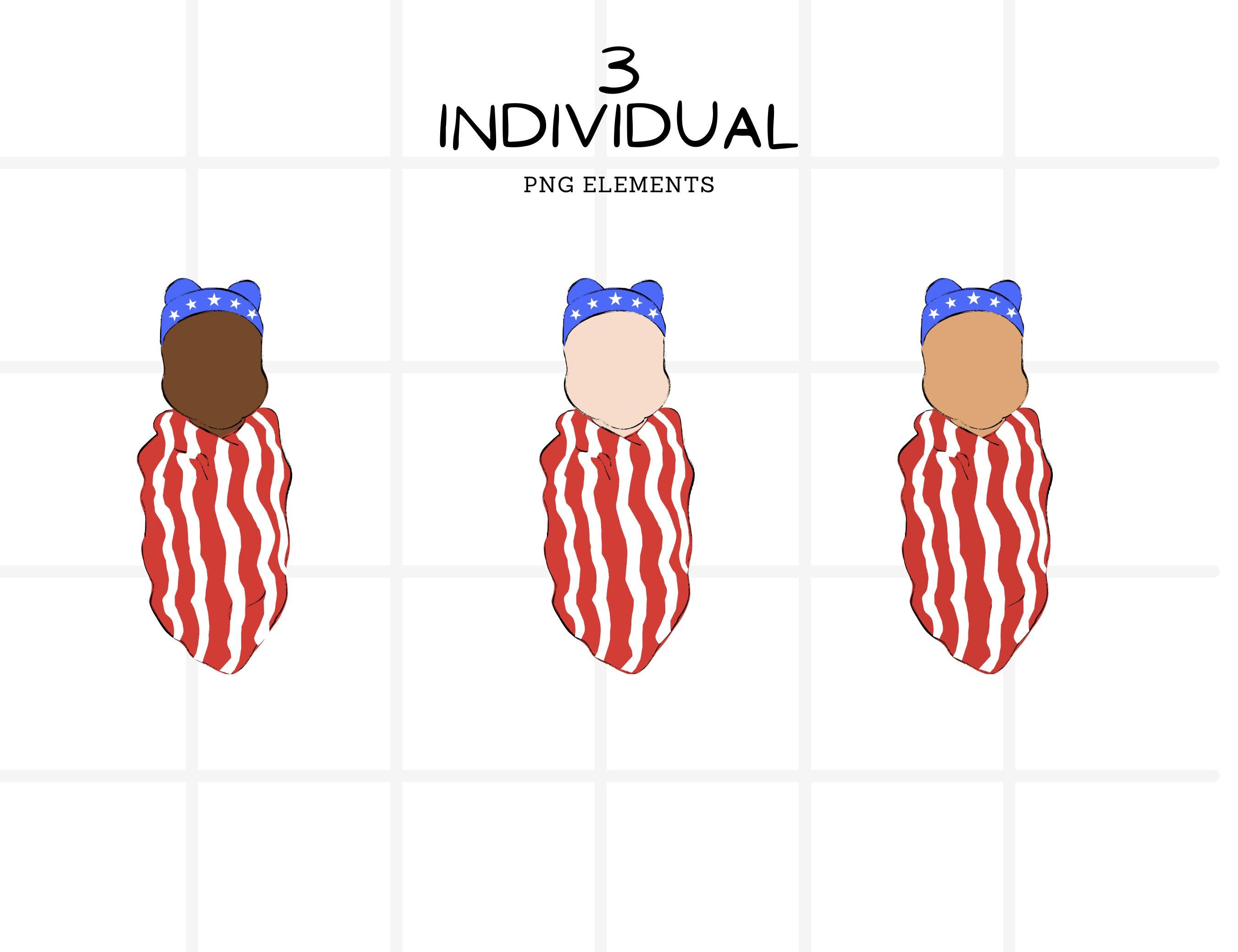 Fourth of July Baby Clip Art Bundle, Infant PNG Clipart Bundle, Girl ...