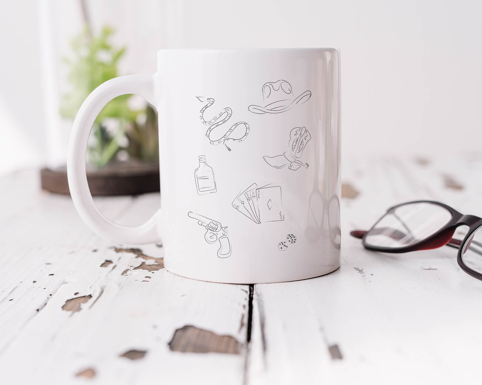 Cowboy Clipart Bundle, Southwestern Line Art, Hand Drawn PNG Graphics ...