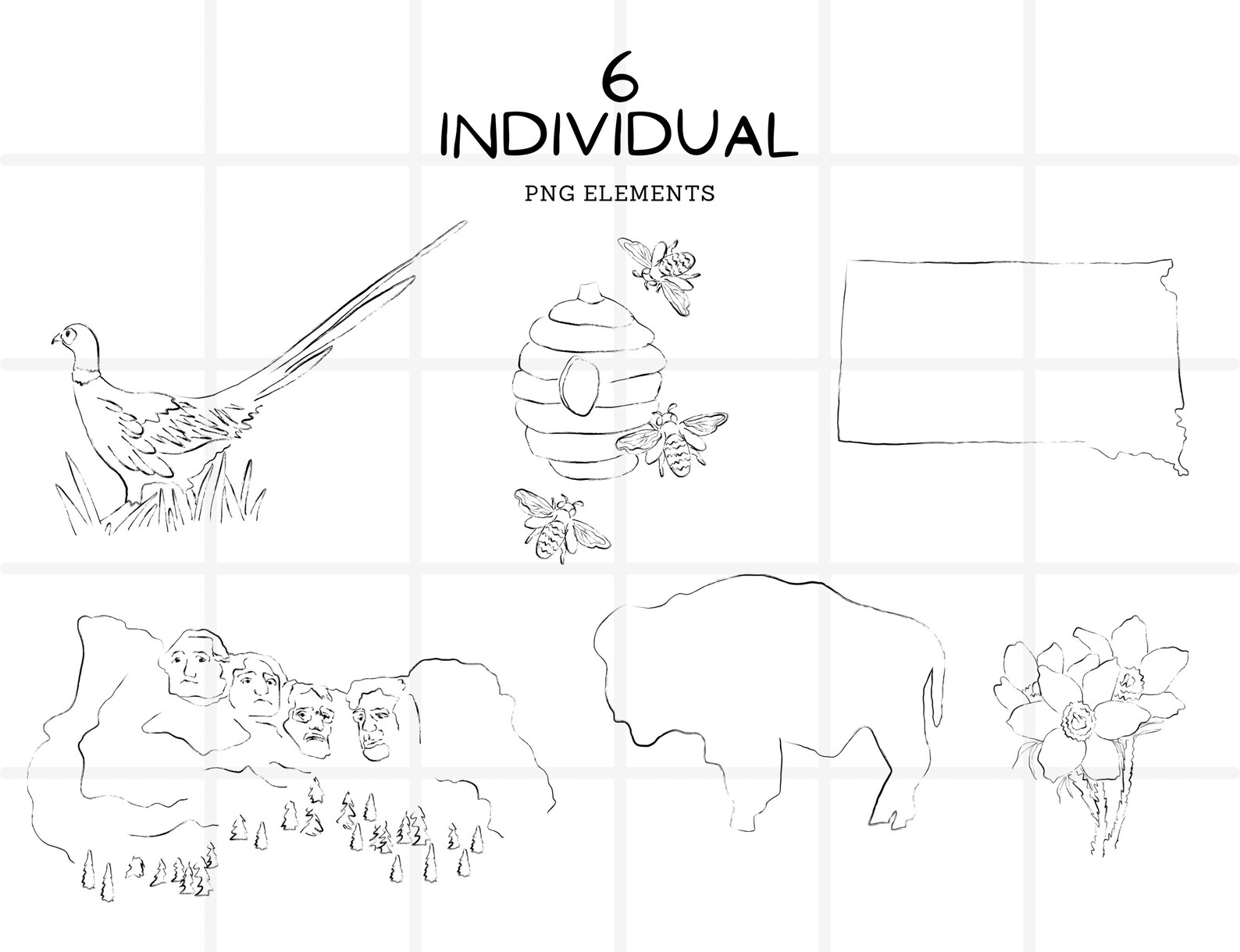 South Dakota Clipart Bundle, Western Travel Clip Art Designs ...