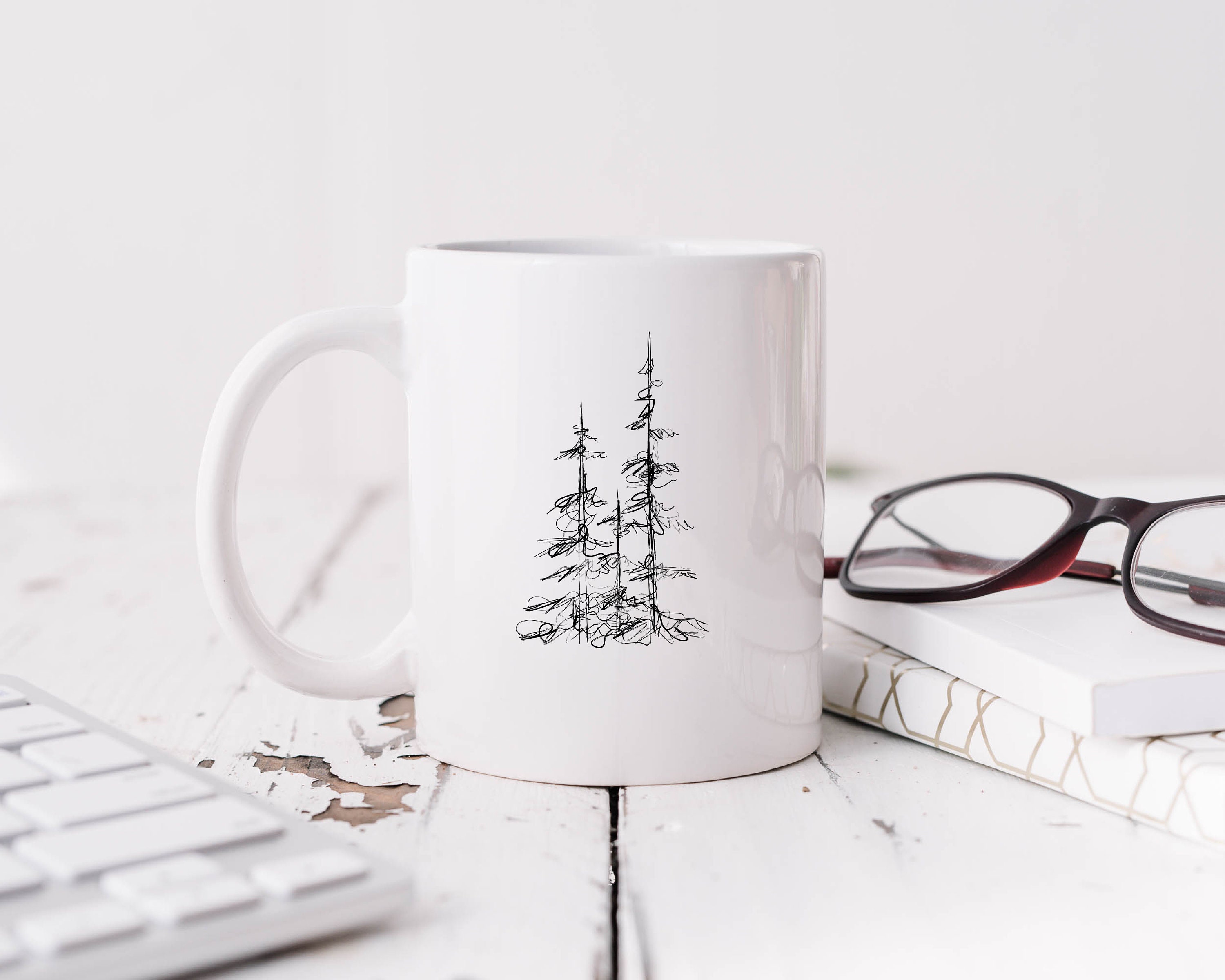 Pine Tree Scribble Sketch Clipart, Hand-drawn Forest Transparent PNG ...