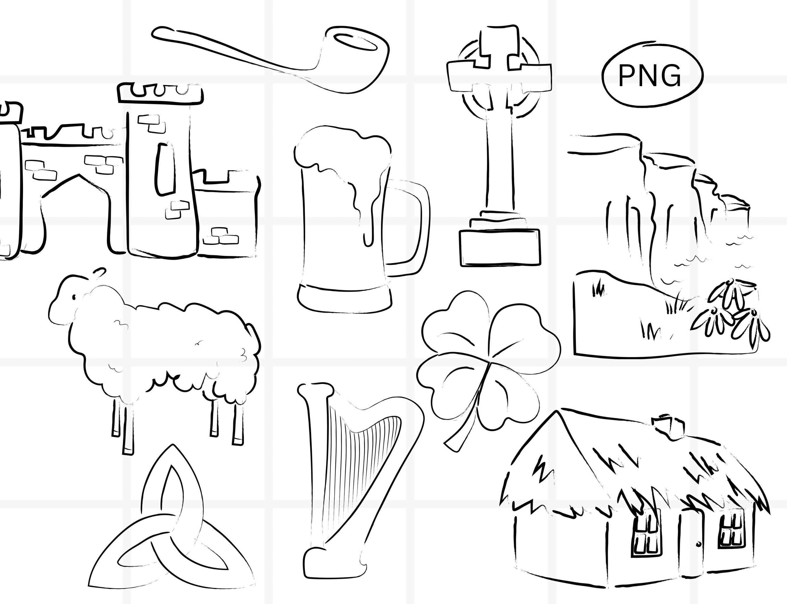 Black And White Irish Clip Art