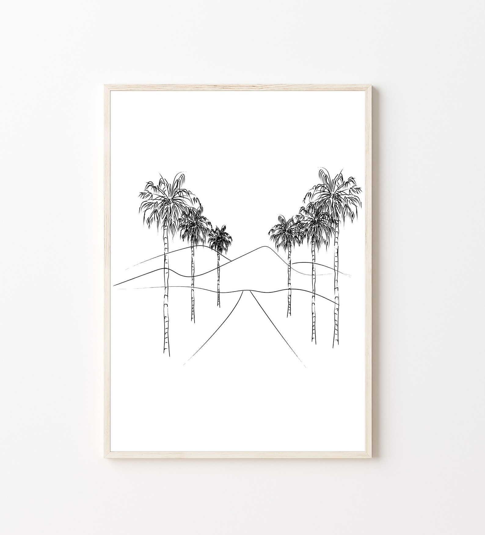 West Coast Clip Art, Palm Tree California Beach Town Line Art, Simple ...