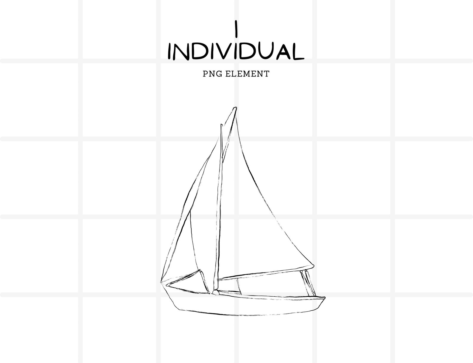 Sailboat Coastal Nautical Clip Art Beach Town Line Art, Simple Nature ...