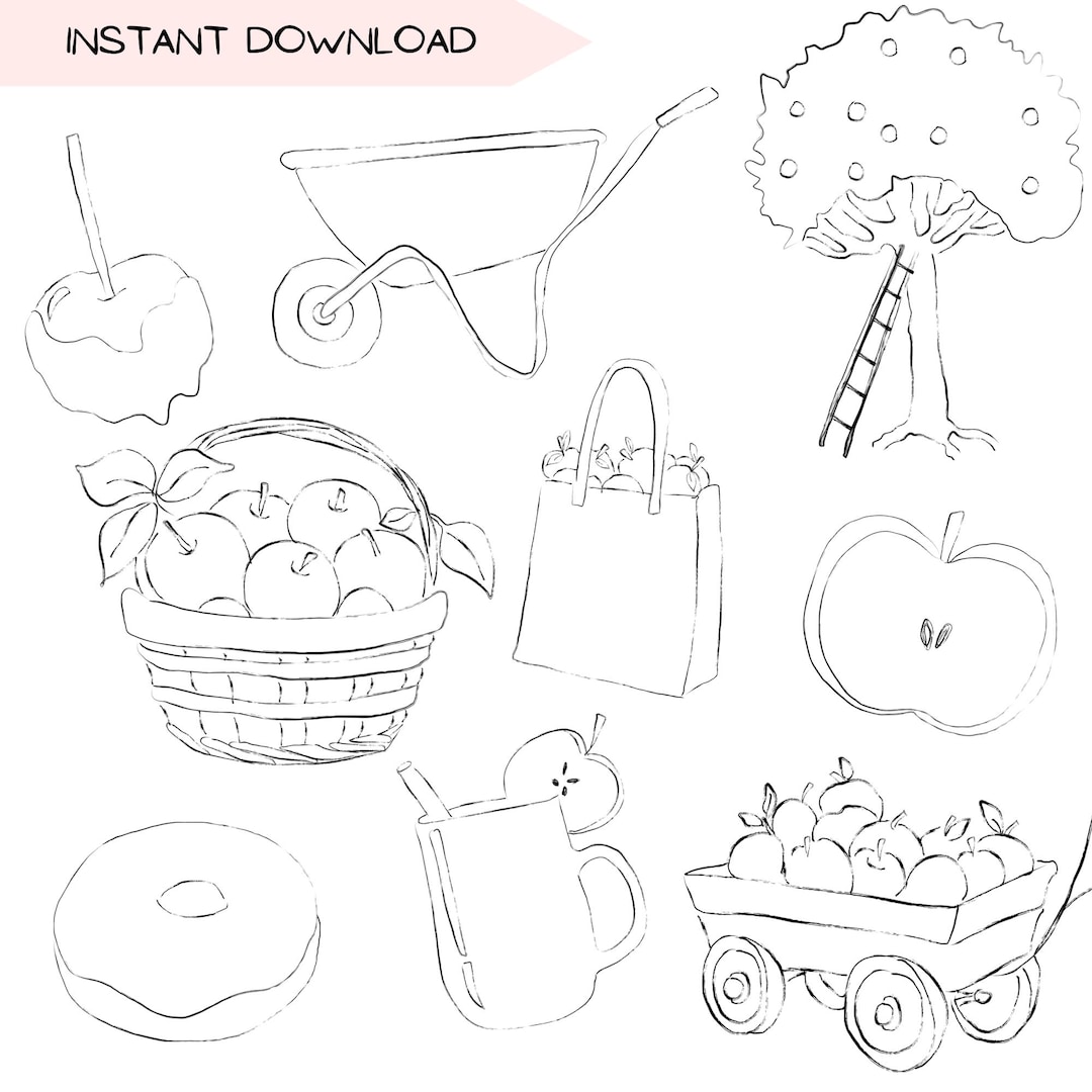 Apple Picking Clip Art Bundle, Fall Activities Transparent PNG Files ...