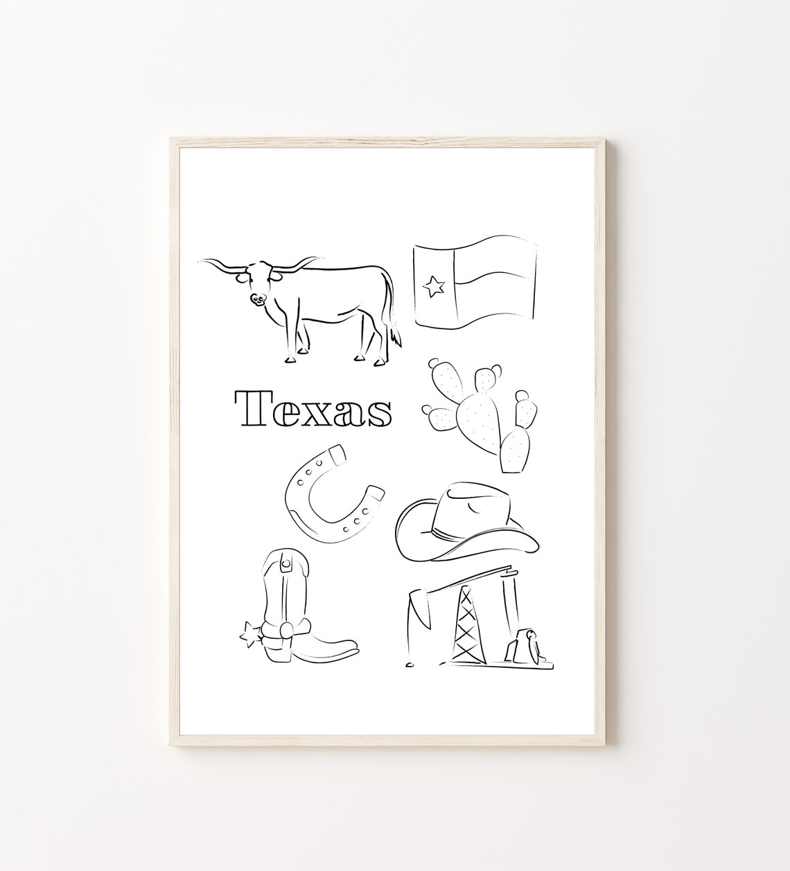 Texas Clipart Bundle, Southwest Travel Clip Art Designs, Minimalist ...