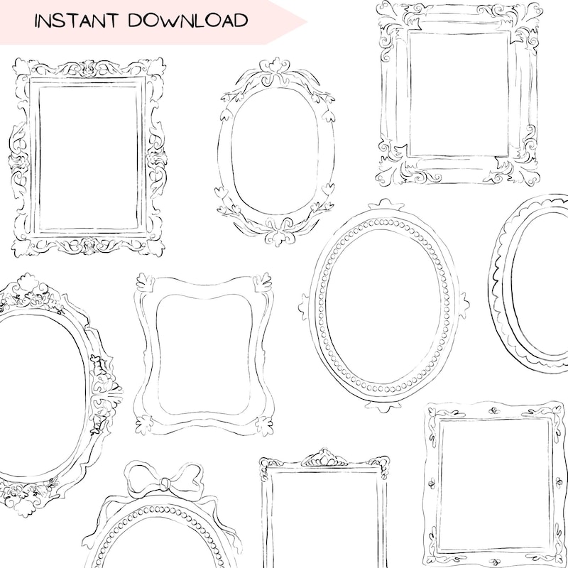 Hand Drawn Picture Frames - Etsy