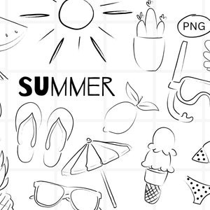 4 Seasons Line Art Clip Art Bundle, Clipart PNG, Simple Minimalist Hand ...