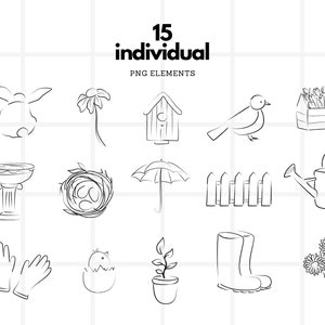 4 Seasons Line Art Clip Art Bundle, Clipart PNG, Simple Minimalist Hand ...