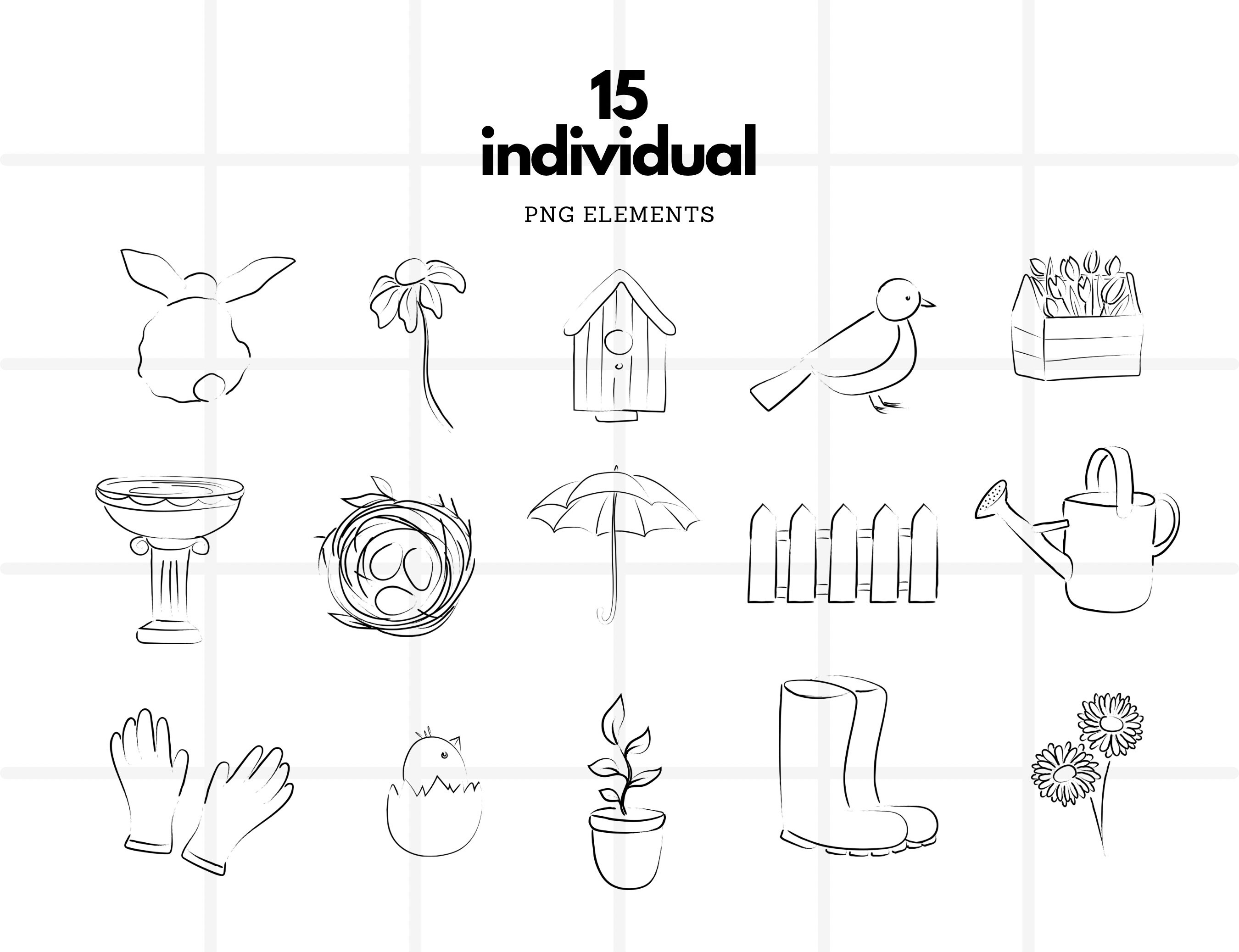 4 Seasons Line Art Clip Art Bundle, Clipart PNG, Simple Minimalist Hand ...