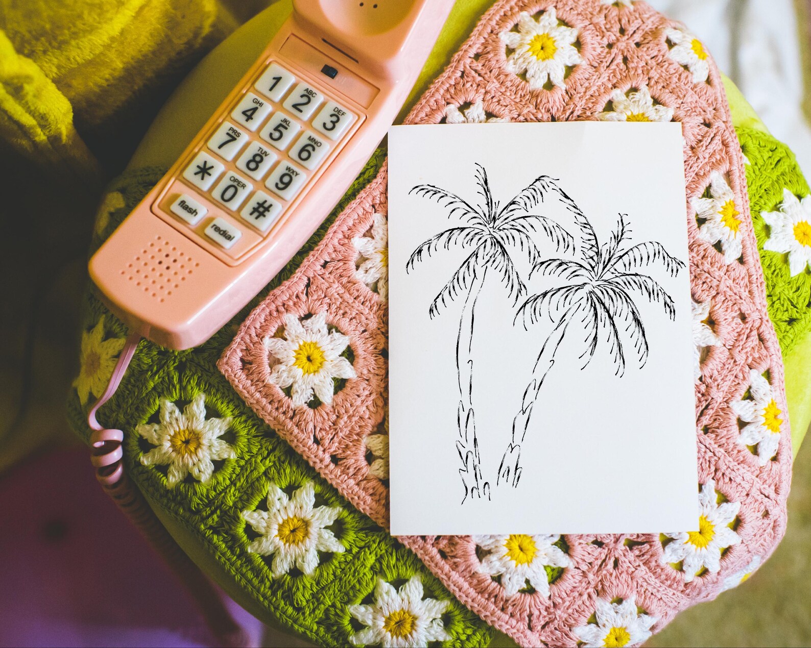 Palm Tree Line Art Clipart, Hand-drawn Tropical Beach PNG, Digital ...