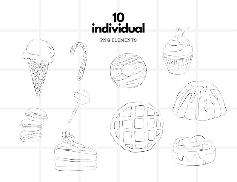 Sweets and Desserts Clip Art Bundle Bakery Goods Clipart - Etsy