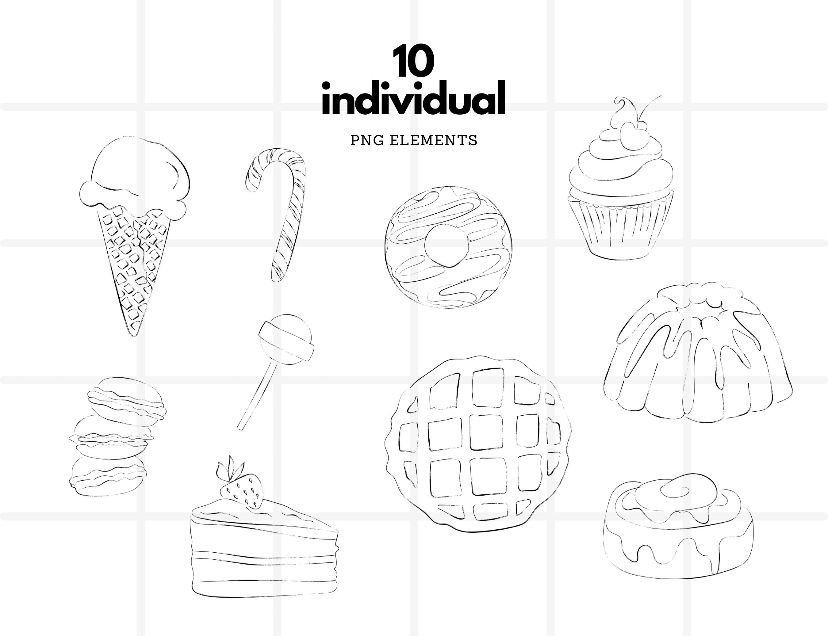 Sweets and Desserts Clip Art Bundle Bakery Goods Clipart - Etsy