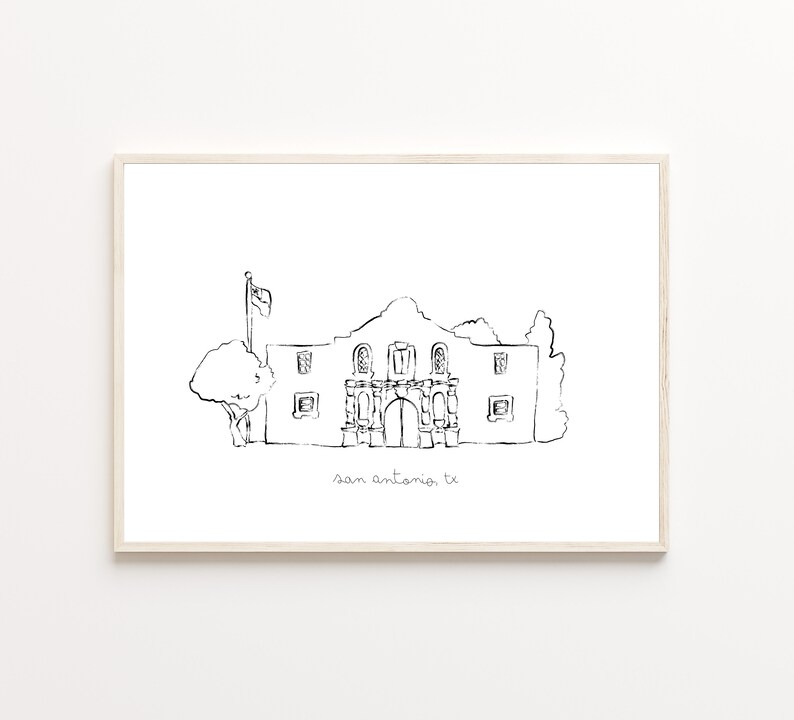 The Alamo Clip Art PNG, Digital Download San Antonio Texas Line Art ...