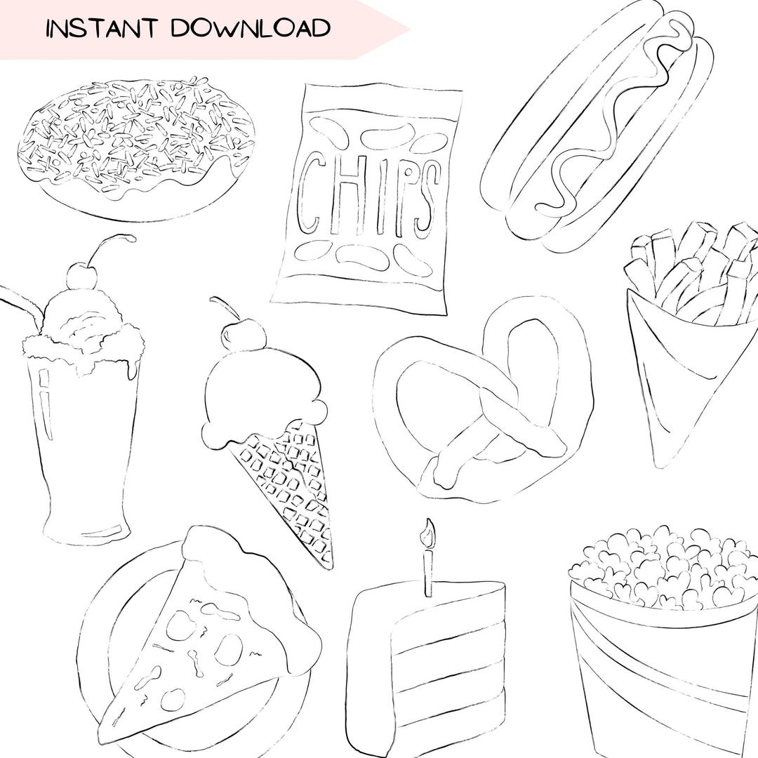 Junk Food Clip Art Bundle, Desserts and Treats Transparent PNG Files ...