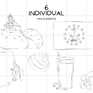 Rhode Island Clipart Bundle, Lighthouse Clip Art Designs, Minimalist ...