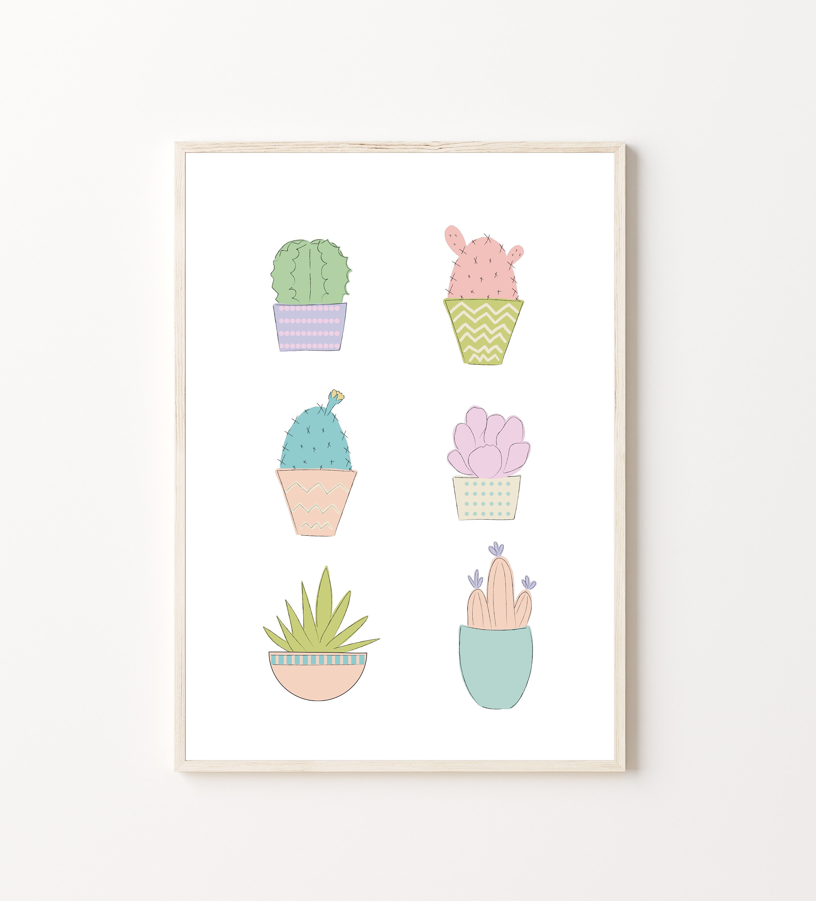 Cactus Succulent Clip Art Bundle Pastel Hand Drawn - Etsy