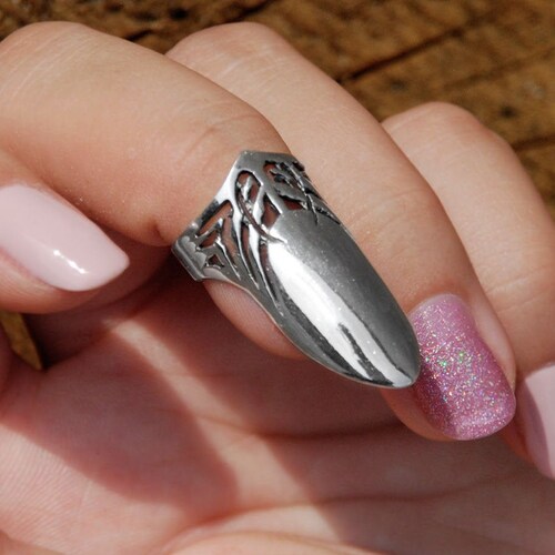 Silver Thumb Fingernail Armor Guard Ring / Sterling Boho Thumb - Etsy