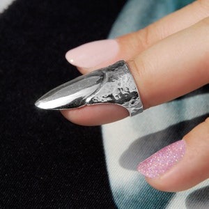 Fingernail Ring Sterling Silver Boho Finger Nail Armor / Nails Rings ...