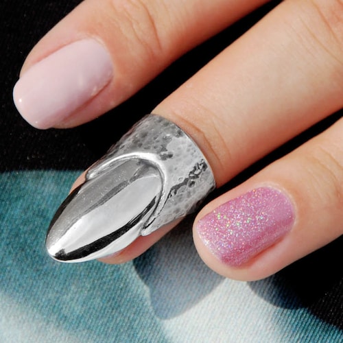 Fingernail Silver Pointer Finger Claw Nail Ring Armor / Finger | Etsy