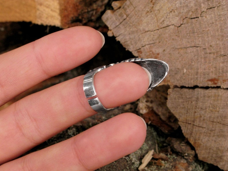 Fingernail Silver Pointer Finger Claw Nail Ring Armor / Finger | Etsy