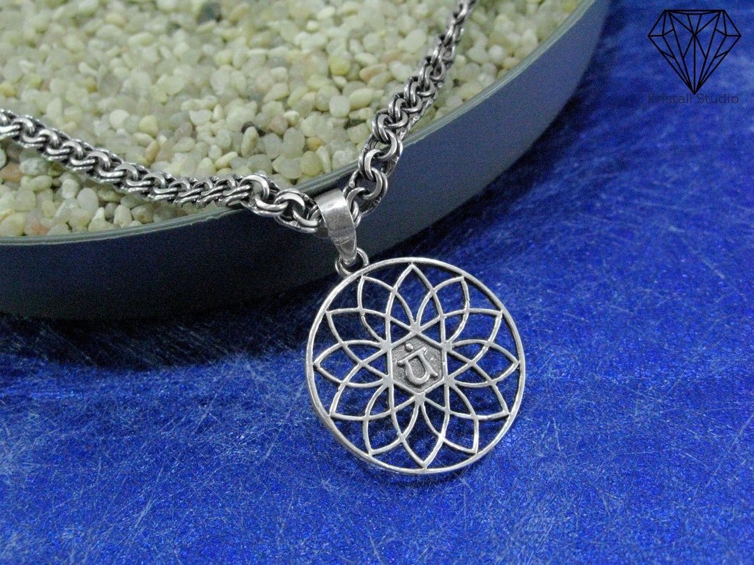 Silver Anahata Heart Chakra Pendant Necklace / Yoga Jewelry Lotus ...