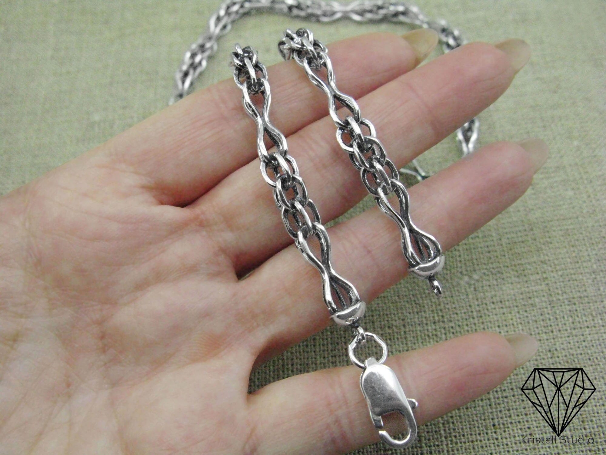 Mens Thick Silver Chain Necklace 925 for Him / Unique | Etsy