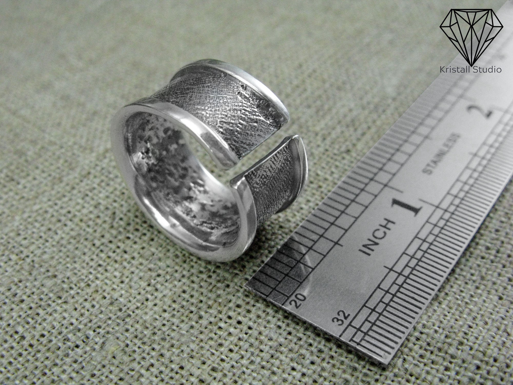 Mens Large Silver Thumb Silver Band Ring / Men Stackable | Etsy