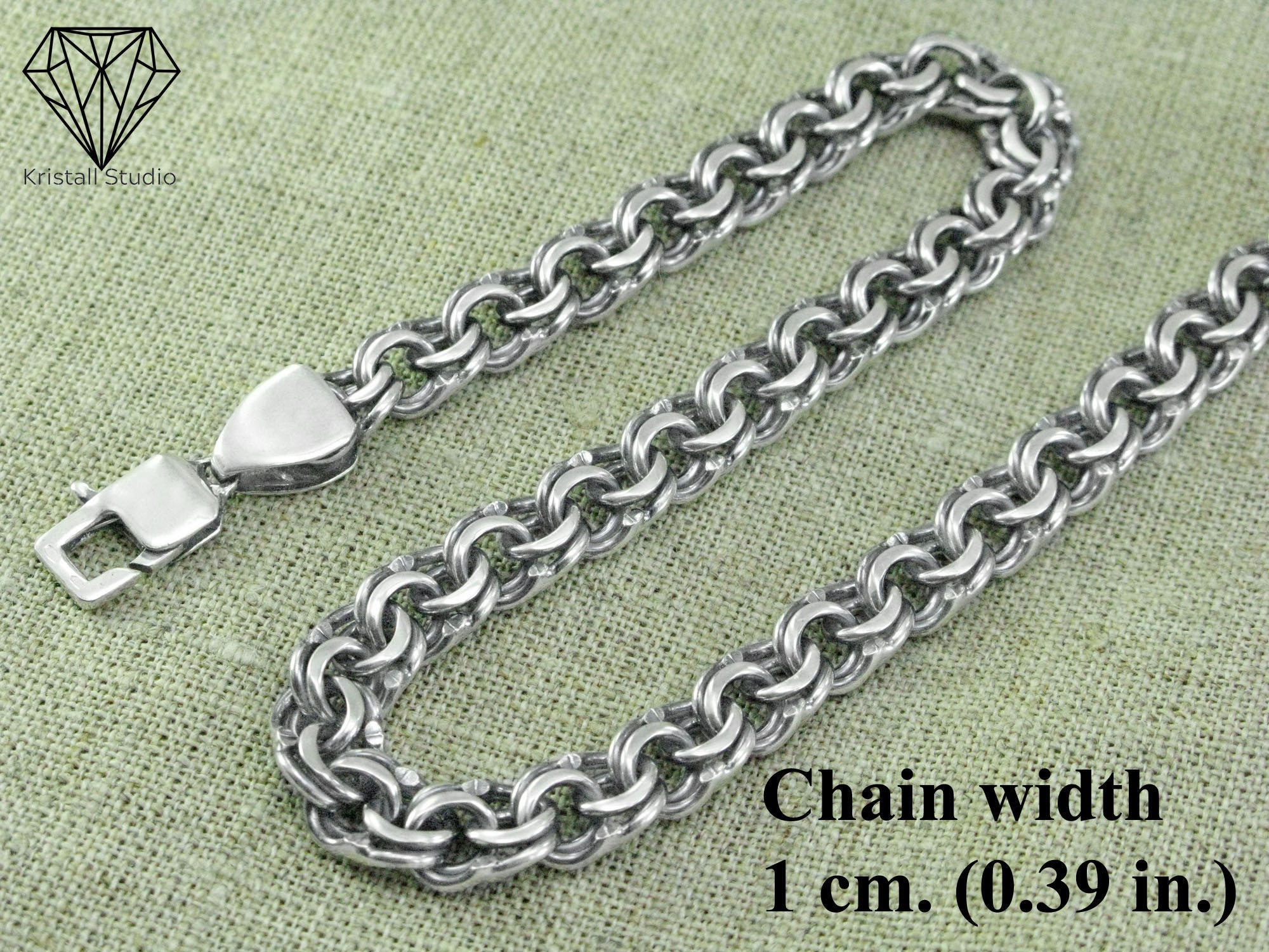 Men's Thick Heavy Sterling Silver Chain Necklace for Him/ Garibaldi or ...