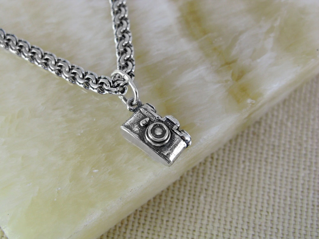 925 Silver Miniature Vintage Film Camera Pendant Jewelry Photographer ...