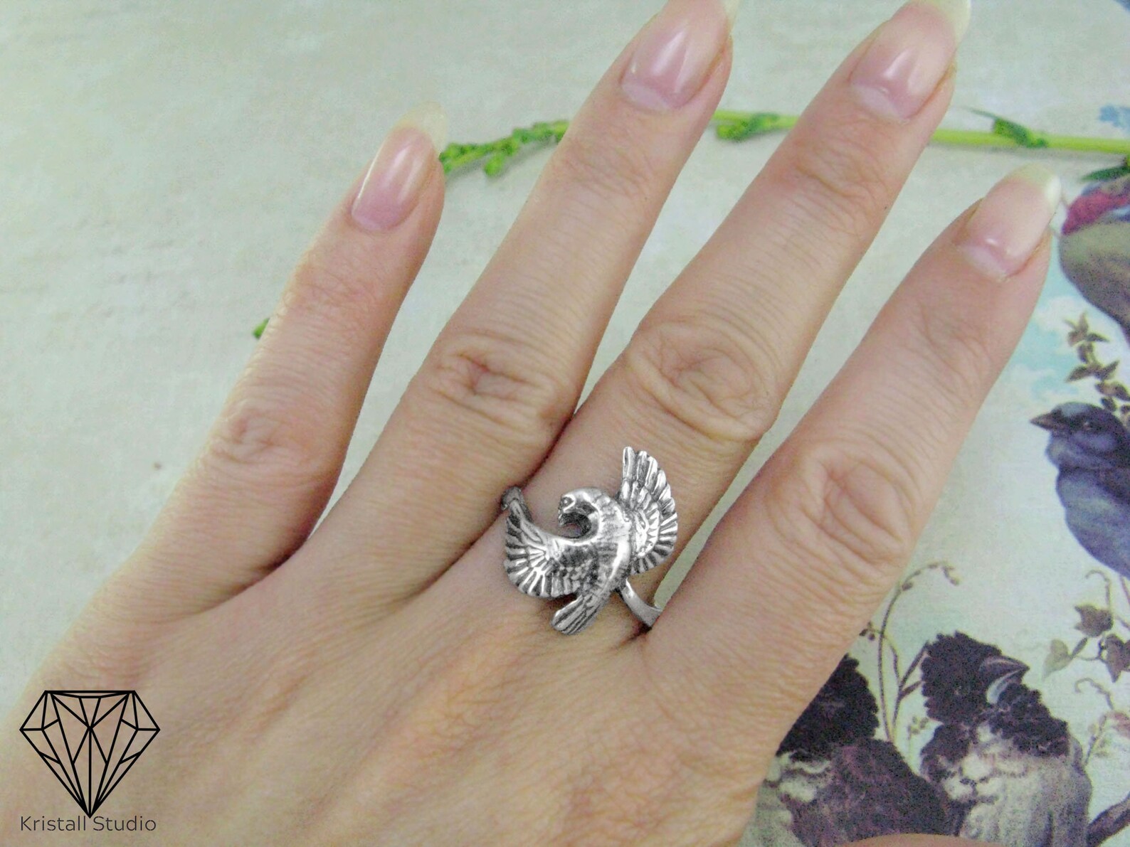 Silver Eagle Ring / Sterling Silver Thunderbird Ring Hawk Ring / Silver ...