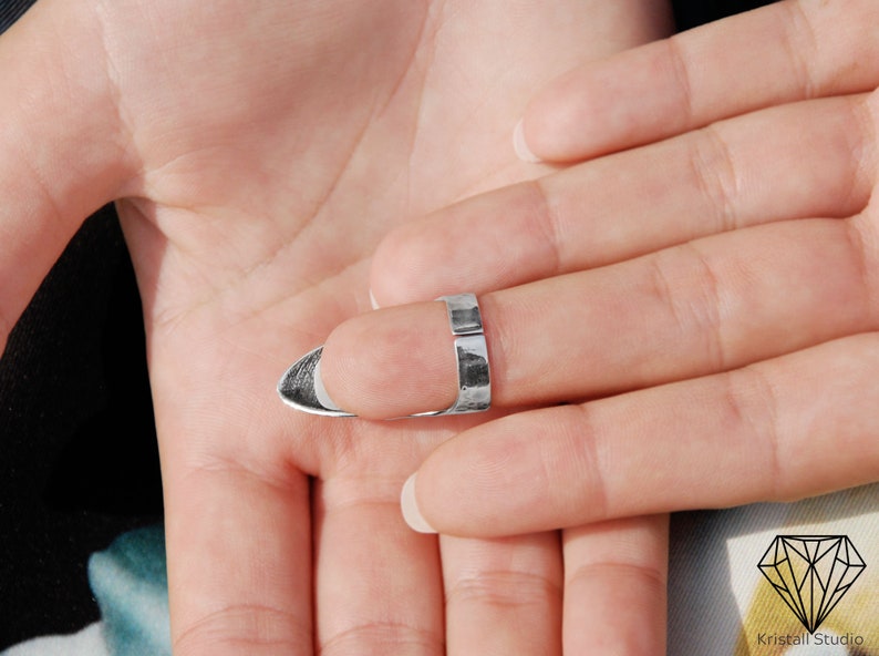 Fingernail Ring Sterling Silver Boho Finger Nail Armor / Nails - Etsy