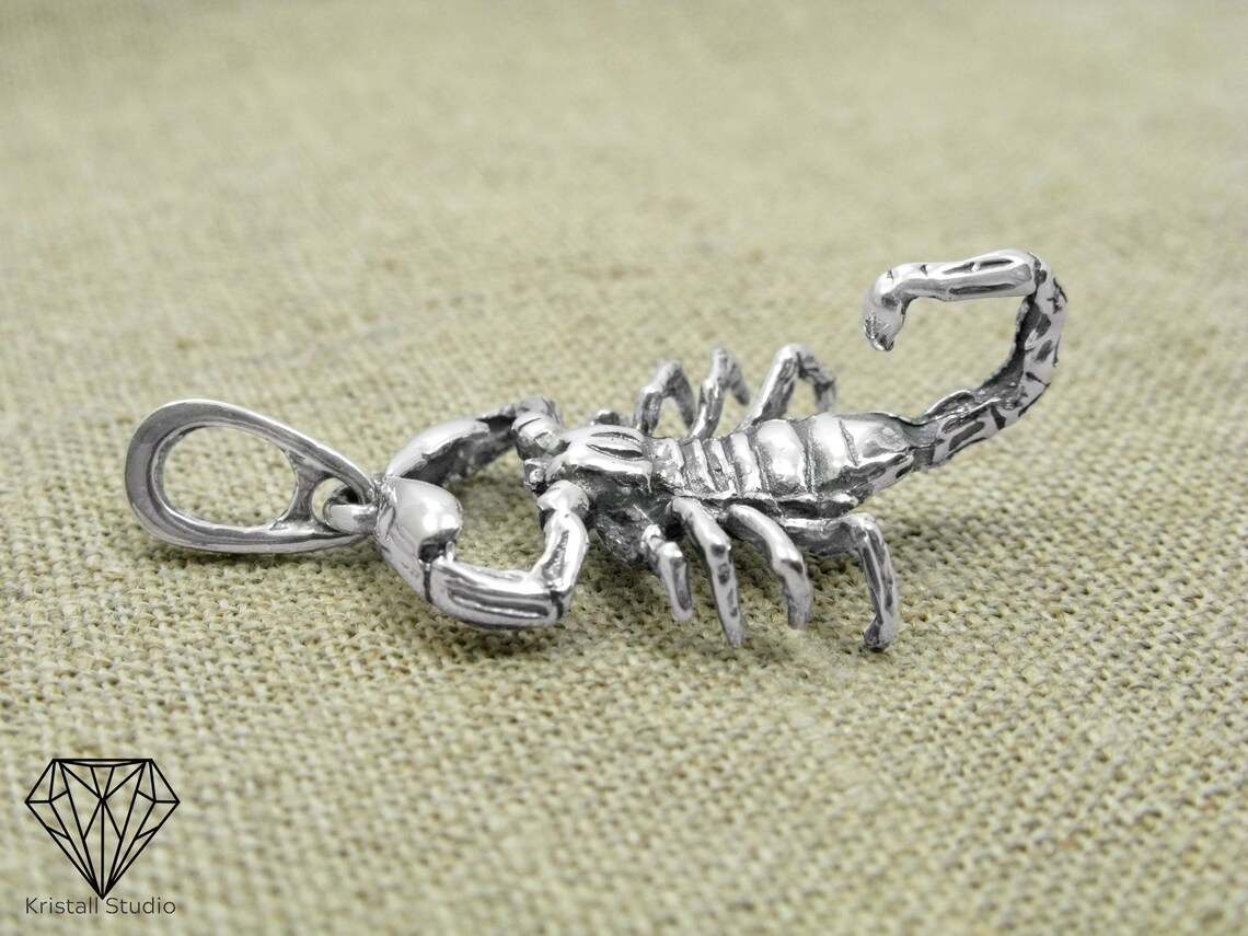 Scorpion Silver Jewelry Pendant Necklace / Scorpio Men - Etsy