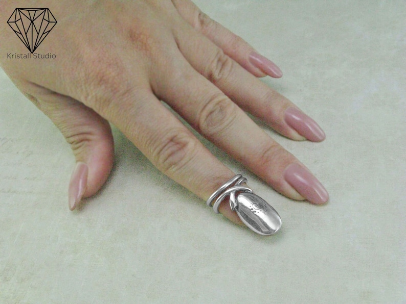 Fingernail Ring/ Sterling Silver Ring/ Nails Ring/ Simple - Etsy