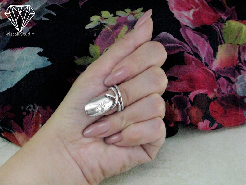 Fingernail Ring/ Sterling Silver Ring/ Nails Ring/ Simple - Etsy